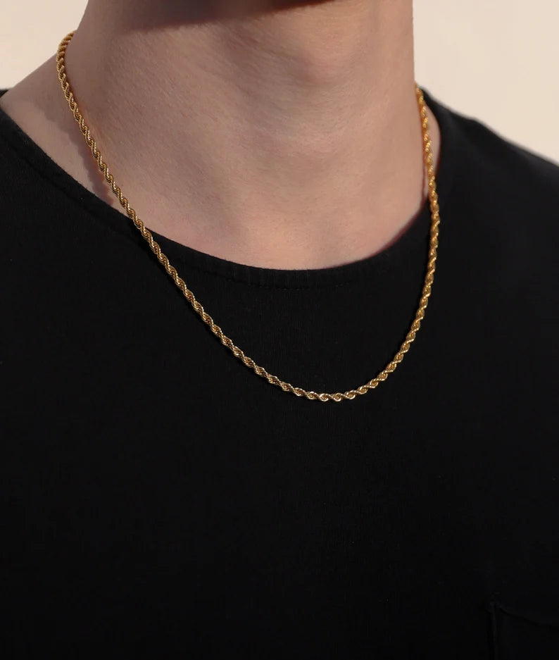 Regal Edge Sterling Silver 18K Gold Plated Necklace – UNJELLIC